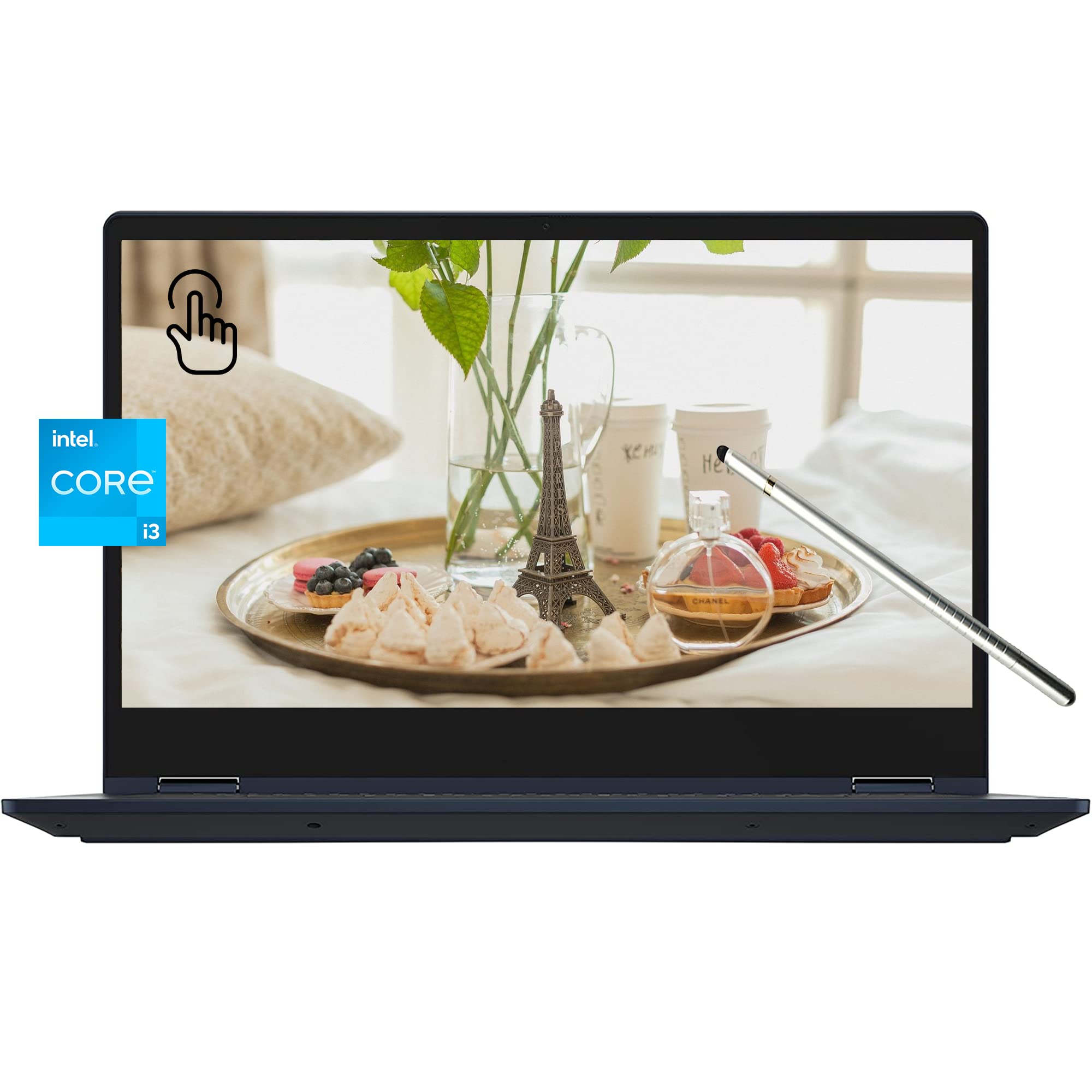 Lenovo 2022 IdeaPad Flex 5 2-in-1 Chromebook Laptop Computer, Intel Core i3-1115G4, 13.3" FHD Touch Display, 8GB Memory, 256GB Storage, Stylus Pen, Chrome OS, Abyss Blue
