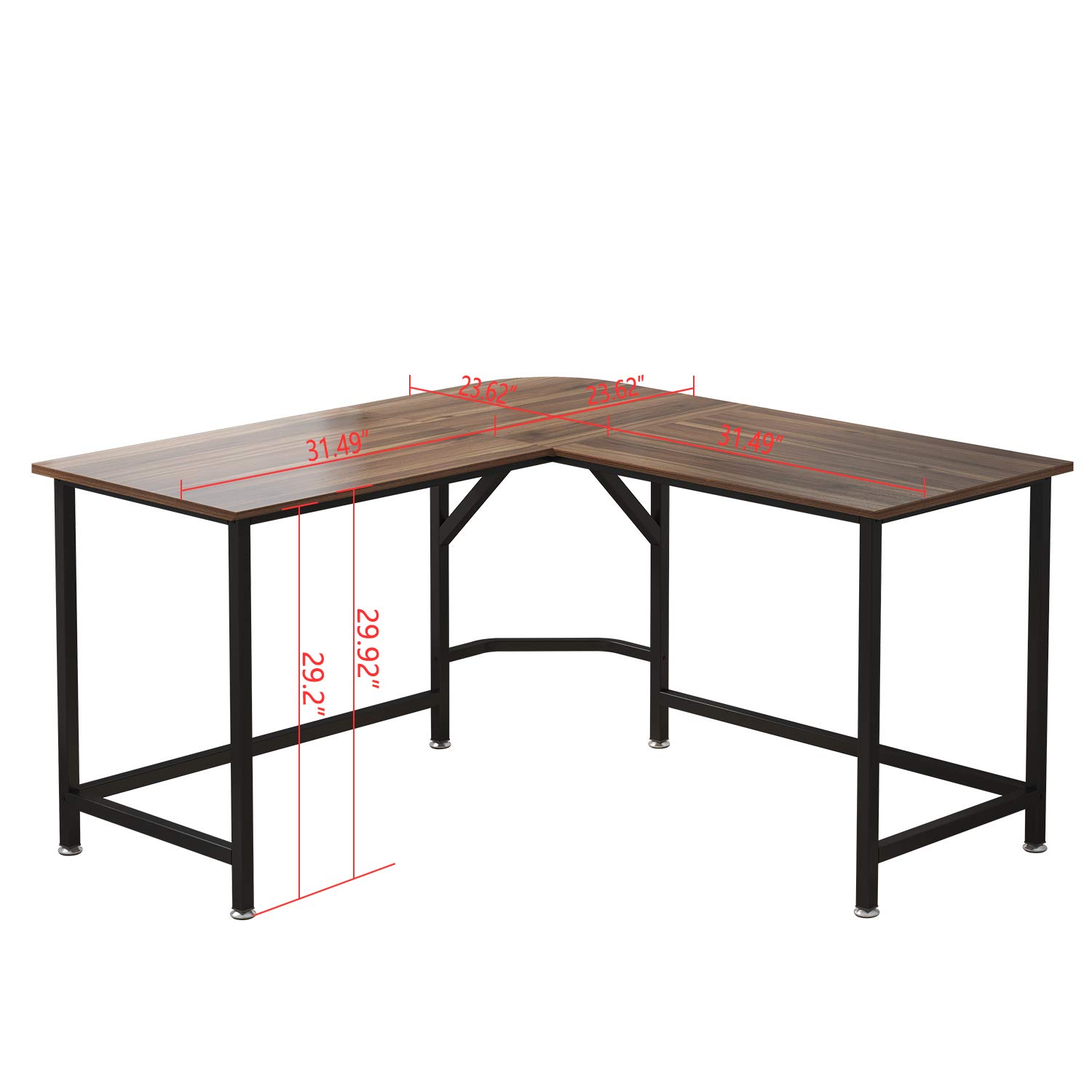 ELEGANT L-Shaped Computer Desk 55" x 55" with 29" Deep Writing Desk, Home Office Desk Large Writing Desk Workstation Study Desk, L Shaped Computer Desk(Oak Brown)