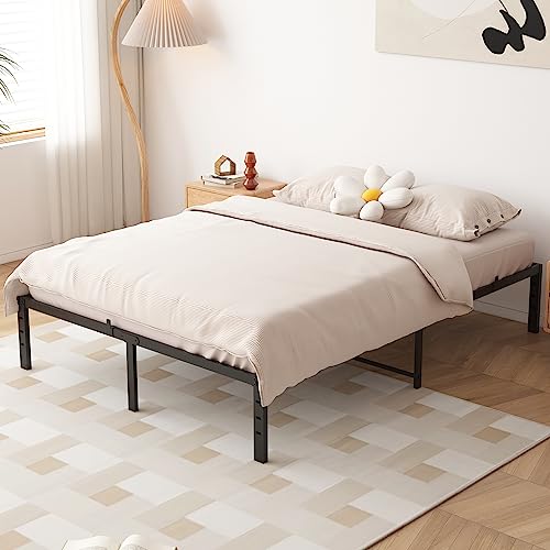 Vecilla Full Size Bed Frame 14 inch Heavy Duty Metal Platform Bed Frame No Box Spring Needed, Non-Slip Mattress Foundation, Easy Assembly, Noise-Free, Black