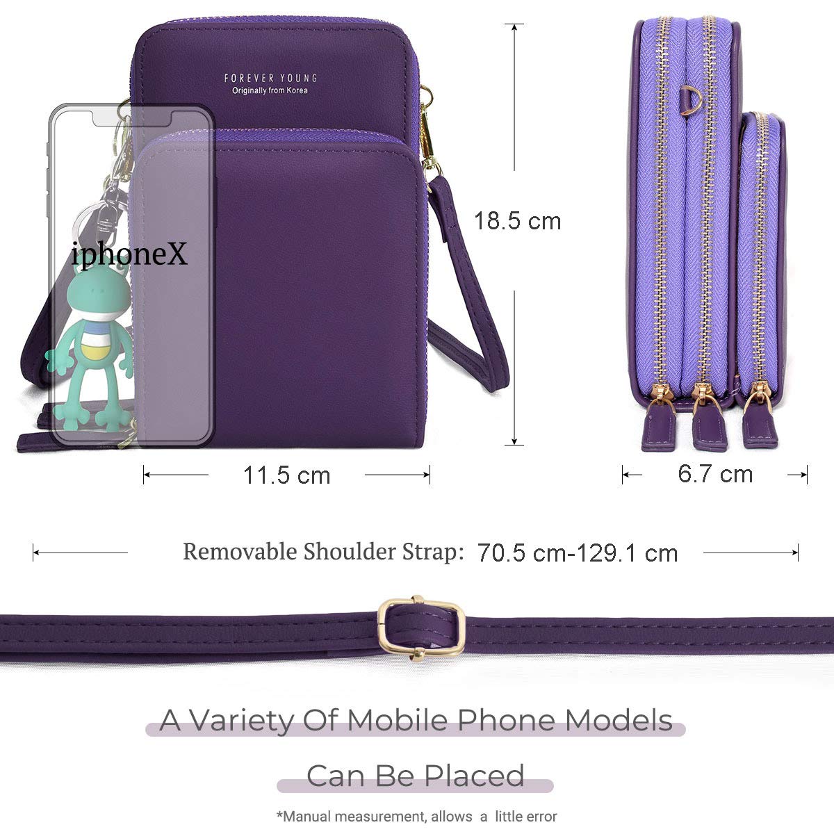 LassZone Touchscreen Crossbody Bag for Women Leather Cell Phone Purse Messenger Shoulder Bags Handbag w Card Holder Wallet