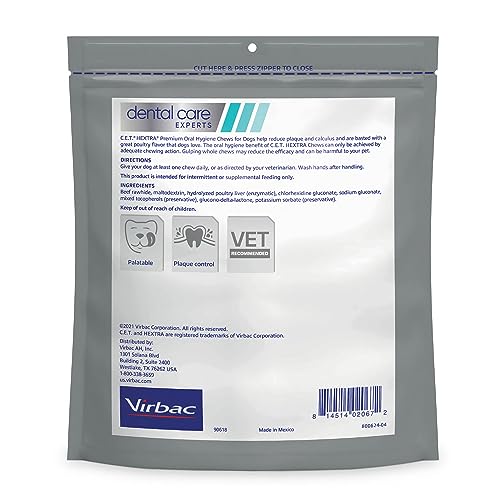 Virbac CET HEXtra Premium Oral Hygeine for Dogs, over 50lbs.