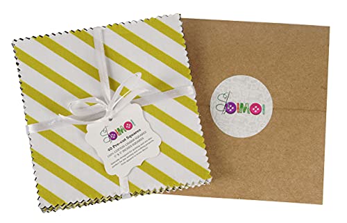 Soimoi Geometric Patterns Print Precut 5-inch Cotton Fabric Quilting Squares Charm Pack DIY Patchwork Sewing Craft- Black & Yellow