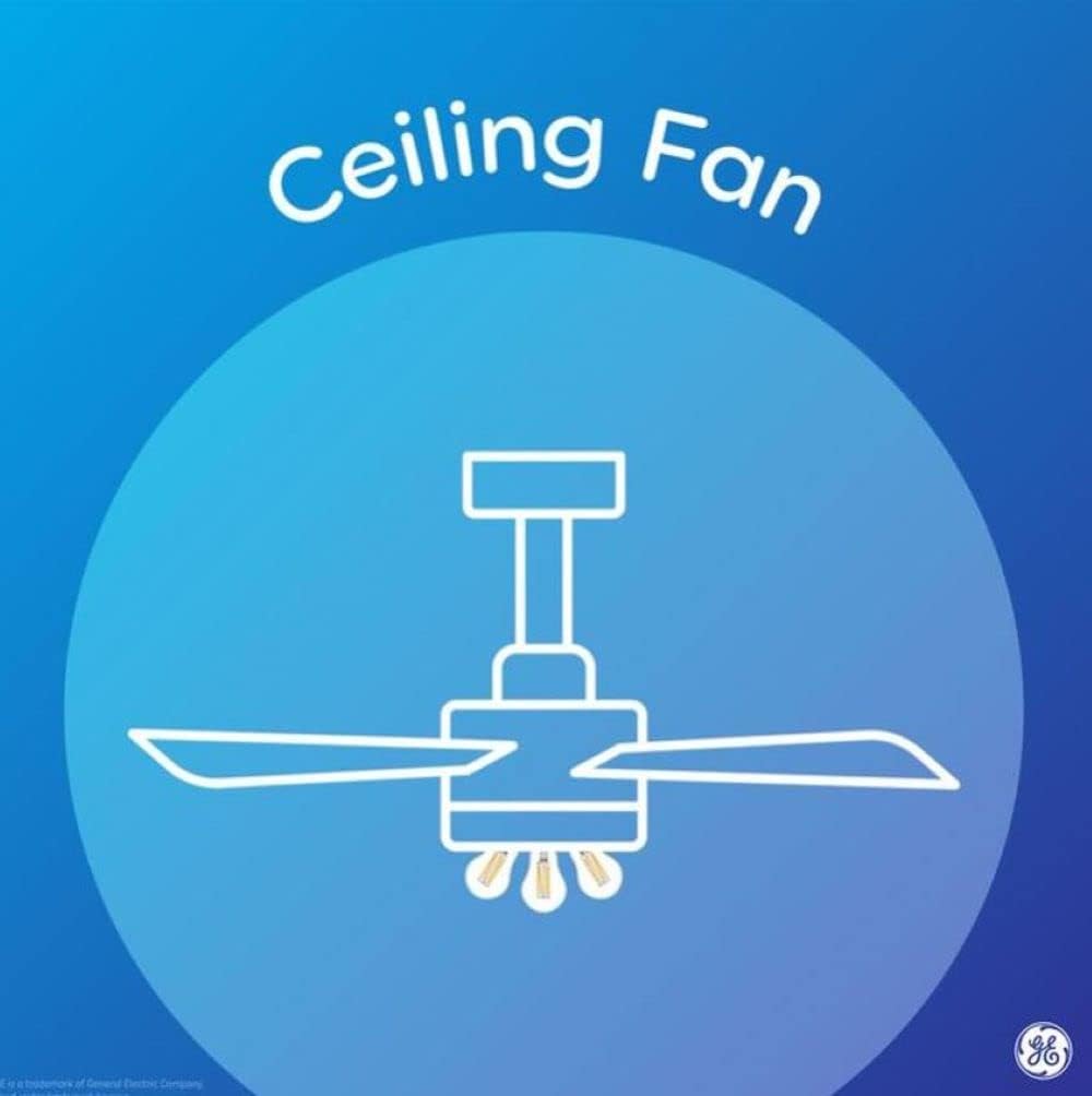 GE Lighting Relax LED Ceiling Fan Light Bulbs, 4 Watt (40 Watt Equivalent) Soft White HD Light, Medium Base, Dimmable (2 Pack)