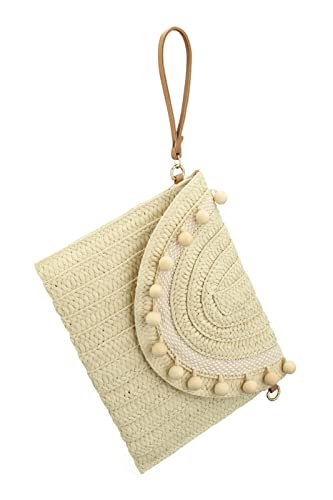 Gets Straw Clutch, Straw Clutch Women Hand-woven for Summer Beach Envelope Clutch Purse Wallet