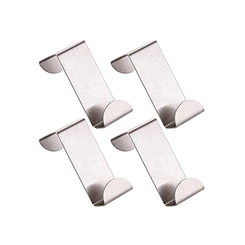 GOOFFY Door Metal Hooks for Hanging 5 Pieces Stainless Steel Over Door Clothes Hooks Kitchen Cabinet Door Rack Hanger