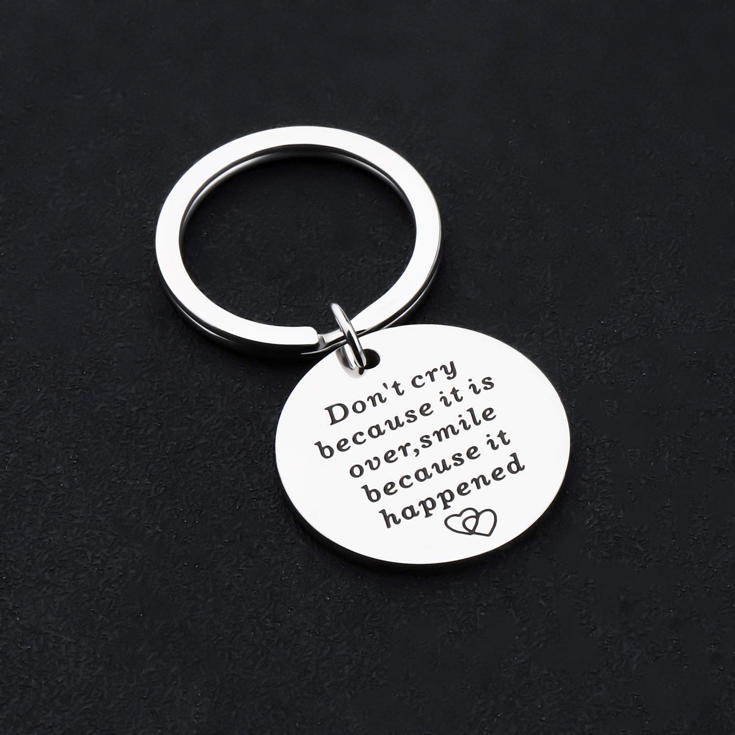 Gzrlyf New Beginning Gifts Keychain Inspirational Gifts Retirement Gifts Don't Cry Because It is Over Smile Because It Happened (Keychain)