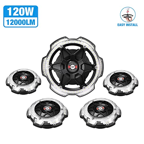 MAVARO Deformable Garage Ceiling Lights Led, Led Lighting Garage Led High Bay Light for Gym Factory Warehouse 7 Pack