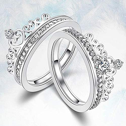 erDouckan Alloy Ring Solid Detachable Crown Detachable Crown Ladies Ring for Wedding - Platinum US 7 for Summer Spring Women Girl Fashion Ring