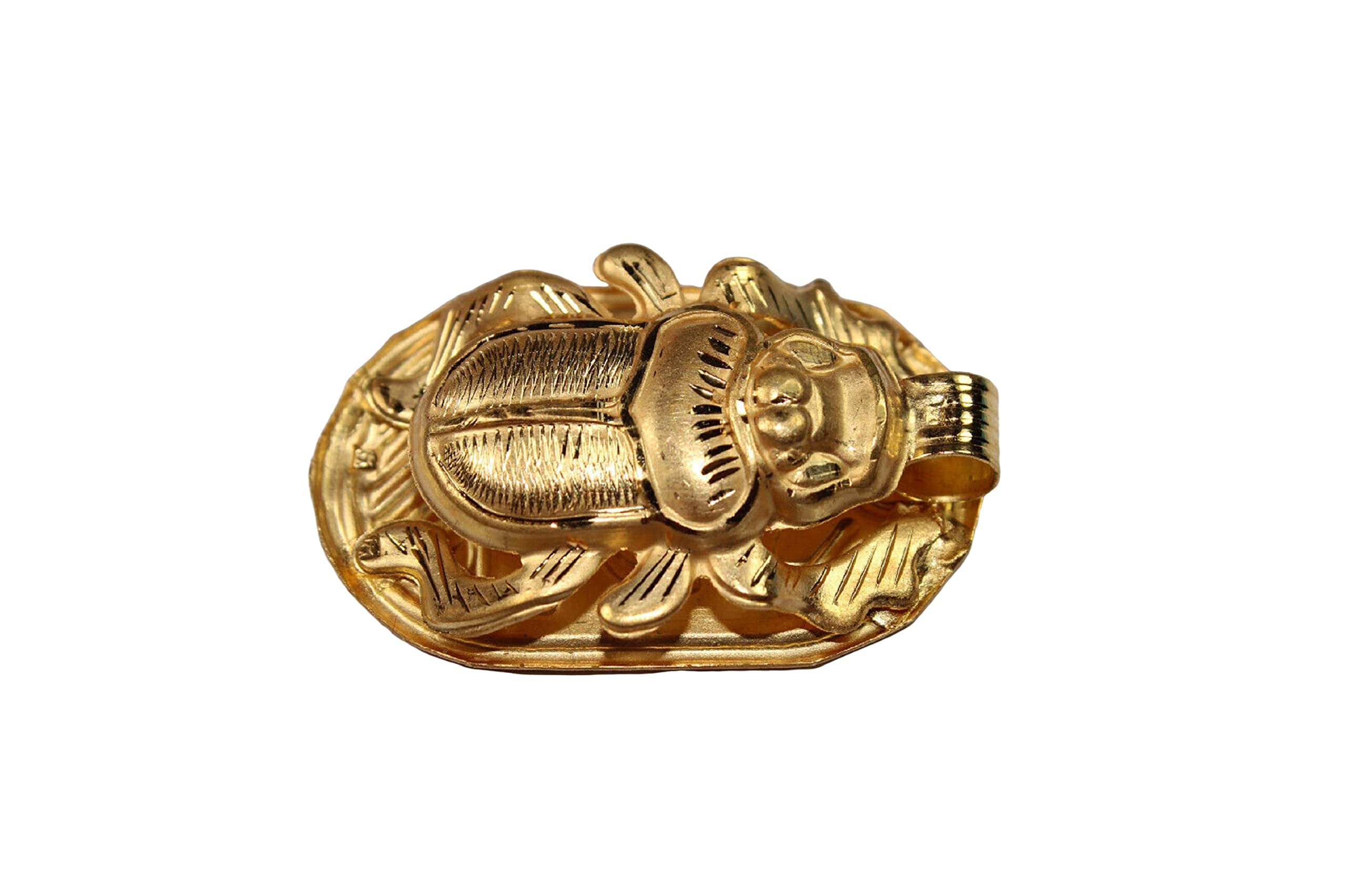 FAMA.store Egyptian jewelry pendant Scarab 18K yellow Gold DOUBLE SIDE Pharaonic 5.25 Gr handmade in egypt