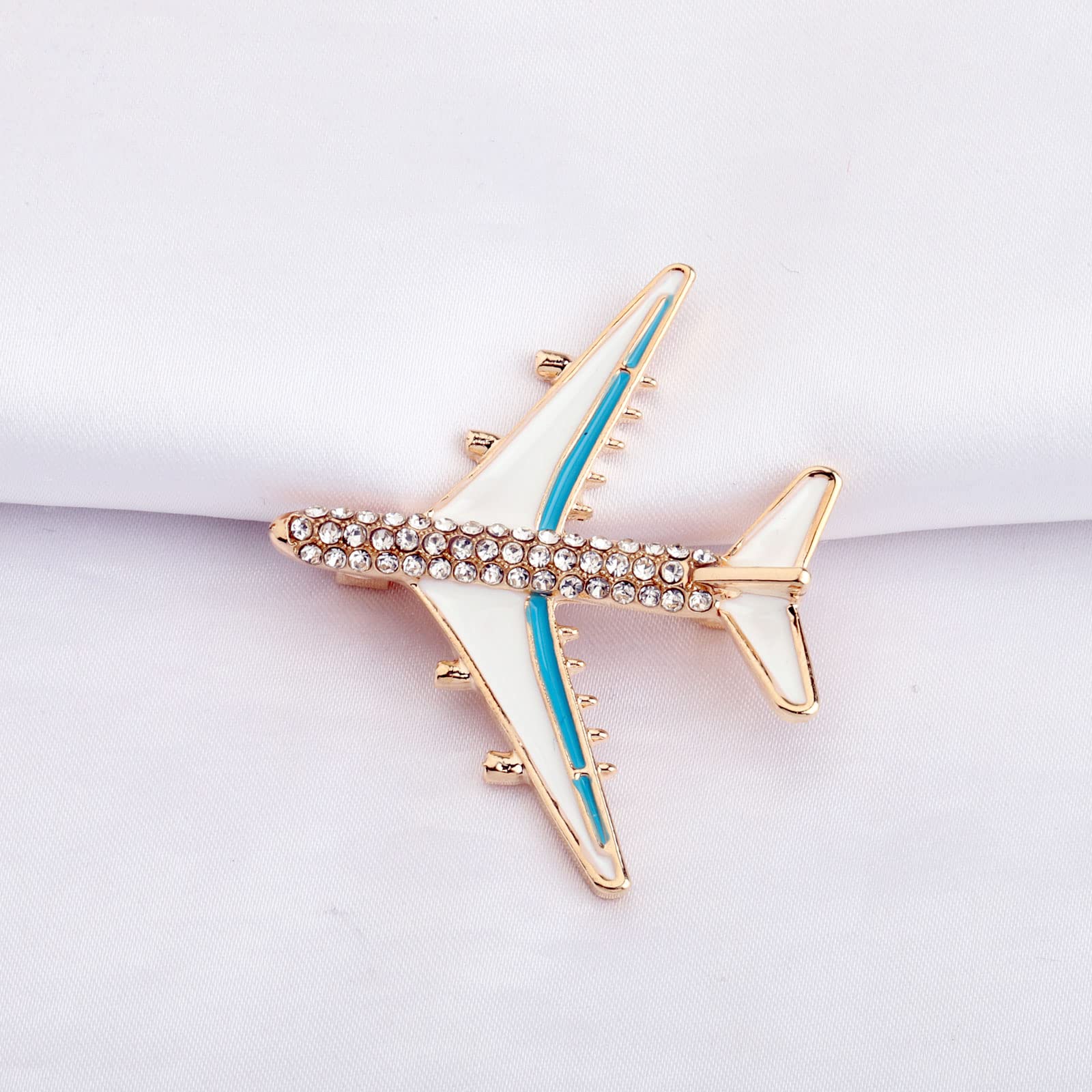 FUSTMW Airplane Brooch Pin Pilot Gifts Flight Attendant Graduation Gifts Aviation Crew Gifts for Pilot Students(Brooch)