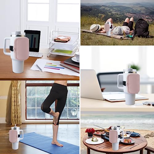 Water Bottle Pouch for Stanley 40 oz Tumbler with Handle - Gym Accessories for Women, Cup Belt Bag Compatible with Stanley/Simple Modern Tumbler Accessories(Pink)