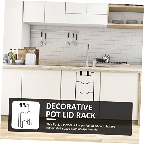 YARNOW Kitchen Cabinet Door Lid Holder Cutting Board Holder Stand Pan Lid Holder Metal Brackets Pans Organizer Rack Wall Mounted Lid Rack Pot Lids Holder Pot Lid Holder for Kitchen Iron