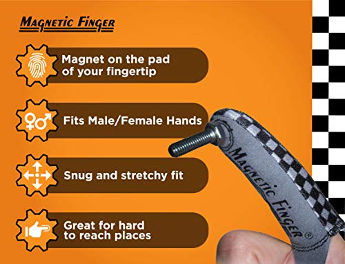 Magnetic Finger The Original Magnetic Finger Glove - Hold & Retrieve Any Small Ferrous Metal Object with Precise Control - Convenient Magnetic Pickup Tool Ideal for Tight Spots at Home or on the Job