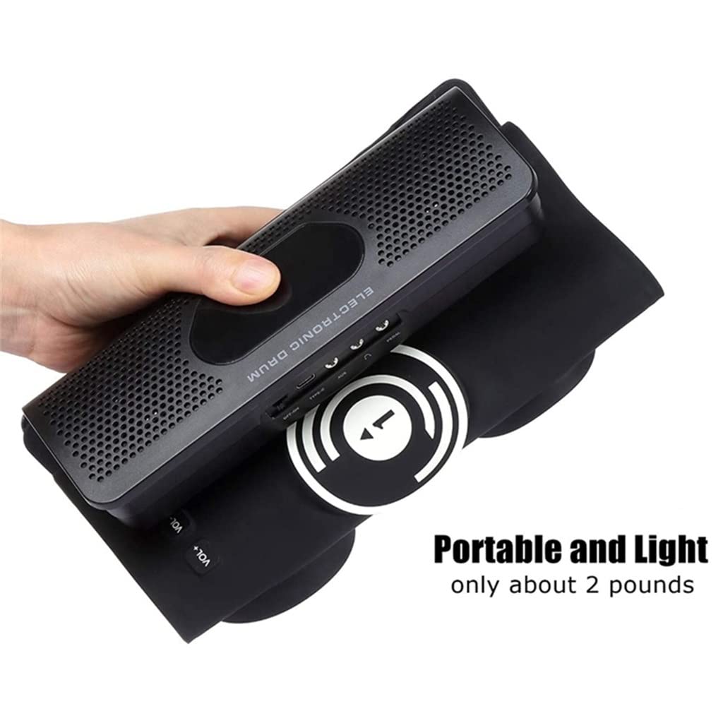 IULJH Electronic Drum Machine Portable Roll Up Practice Pad for Kids Children Beginners Beginner