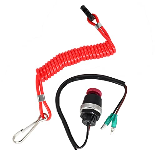Hachiparts Boat Lanyard Kill Urgent Stop Switch Safety Lanyard Kit Compatible with Mercruiser Marine Compatible with Tohatsu Outboard Engine Motor