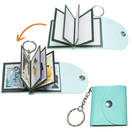 Mini Photo Keychain, DIY Small Custom Leather Memory Photo, Picture Keychains Personalized Album, Mini Cute Key Ring Keychain with Picture Book for Family, Boyfriend, Couples, Dog, Friends_MPKM