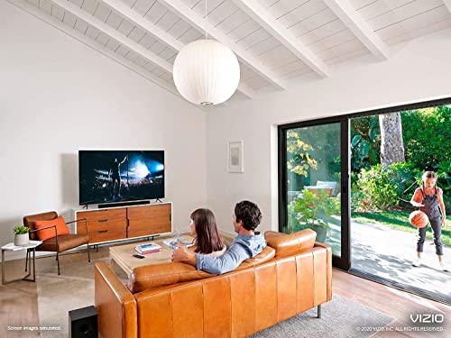 VIZO V-Series 2.1 Home Theater Sound Bar with DTS:X, Wireless Subwoofer, Bluetooth, Voice Assistant Compatible, Includes Remote Control - V21-H8 (Renewed)