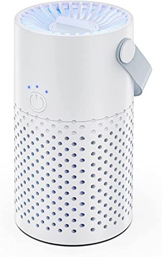 Mini Portable Air Purifier, True HEPA Filter Cleans Air, Helps Alleviate Allergies, Eliminates Smoke & More, for Home Bedroom Office Desktop Pet Room