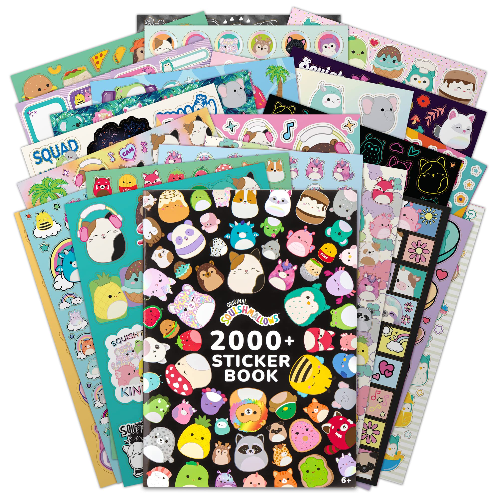 Fashion Angels Squishmallows Sticker Book - Includes 2000+ Squishmallows Stickers & 10 Sticker Collector Pages - Join The Squish Squad - Accessorize Notebooks, Journals - Ages 6 & Up, Multicolor