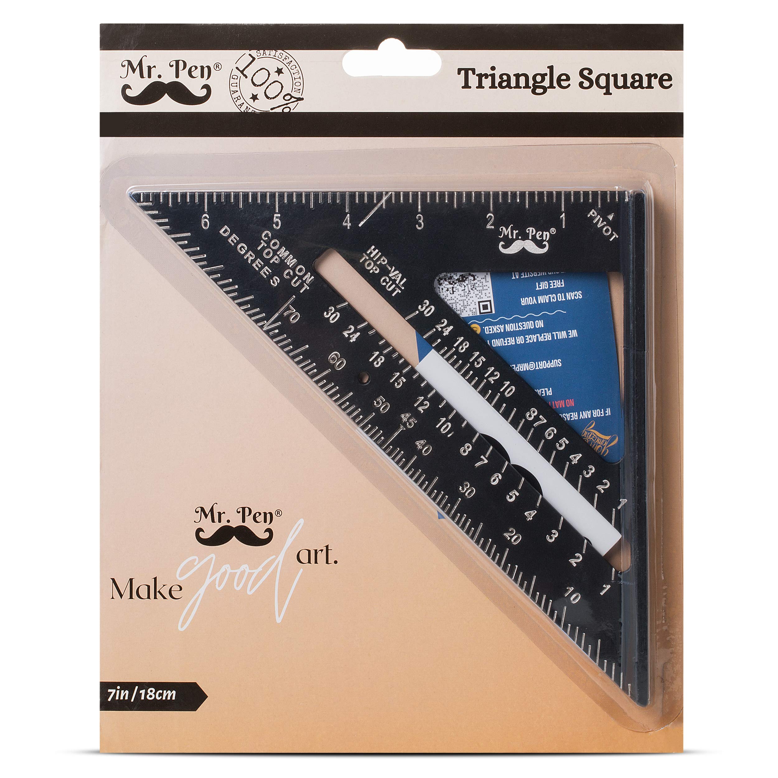 Mr. Pen- Rafter Square, Metal Square, 7 Inch, Carpenters Square, Square Tool, Metal Square Ruler, Carpentry Squares, Woodworking Square, Square Angle Tool, Aluminum Rafter Square, Carpenter Square