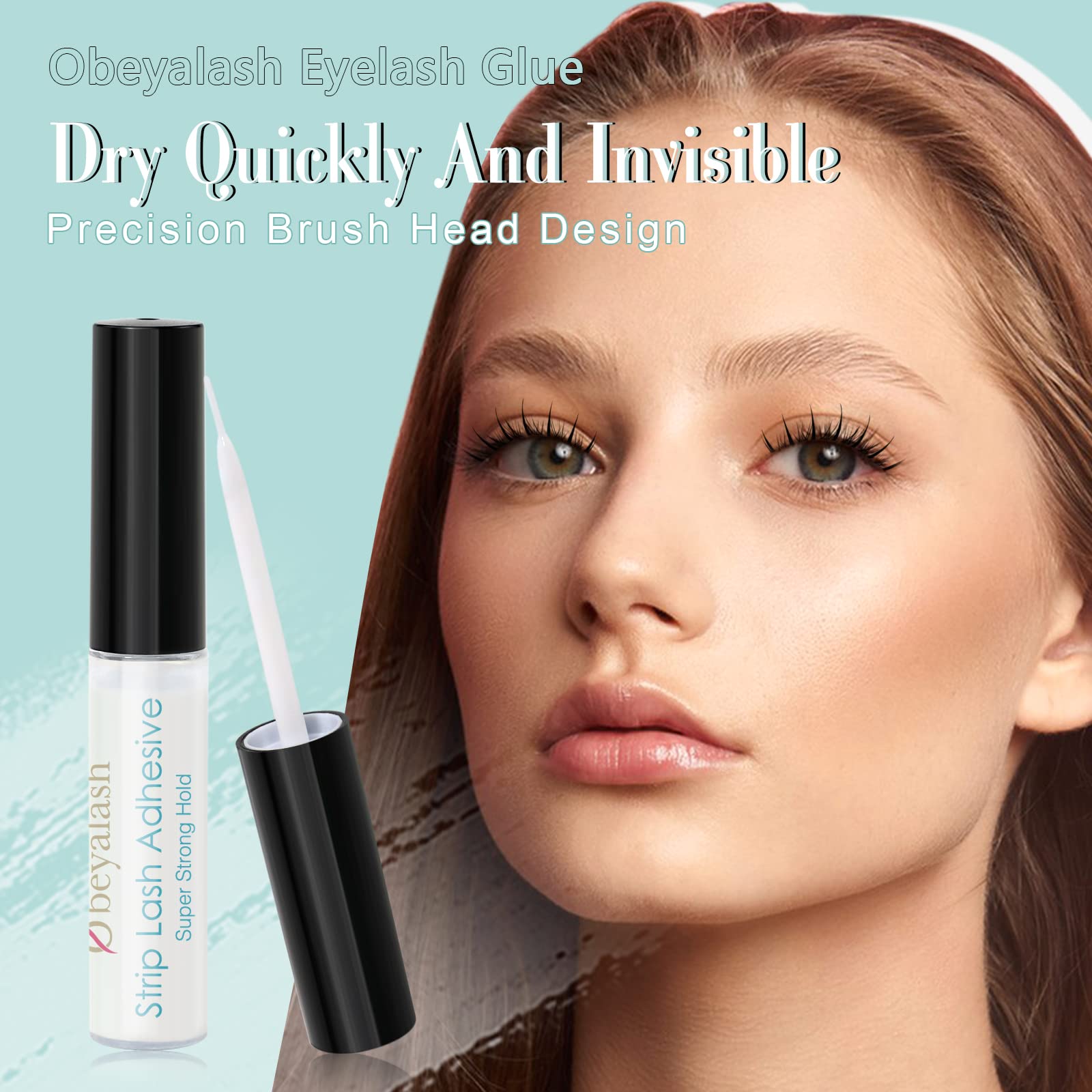 Lash Glue for False Lashes Eye Lash Glue False Eyelash Glue Lash Adhesive Strip Lash Adhesive Latex-Free Eyelash Adhesive White Lash Glue 5ml by Obeyalash