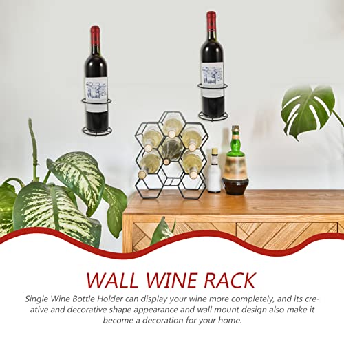 Hemoton Wall Mounted Wine Shelf 2Pcs Wall Wine Holder Wall Single Bottle Rack Wall Wine Rack Wine Storage Rack for Home Bar Wine Holder Wall Mounted