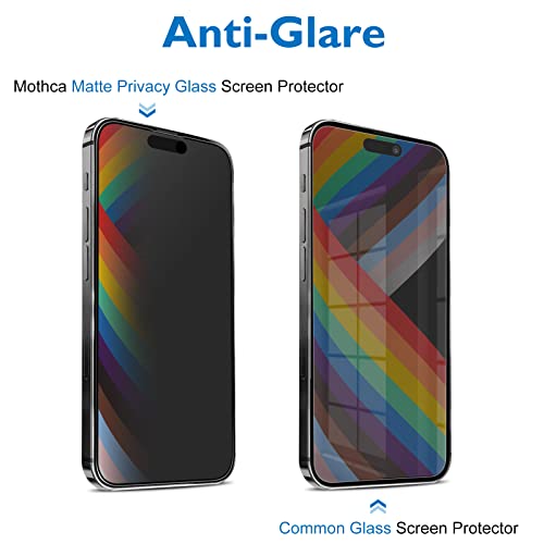 Mothca Matte Privacy Screen Protector for iPhone 14 Pro 6.1-inch 2022 with Alignment Sticker, Anti-Spy Anti-Glare Full Coverage Tempered Glass Anti-Fingerprint Shield Smooth & No Dark, Easy to Install