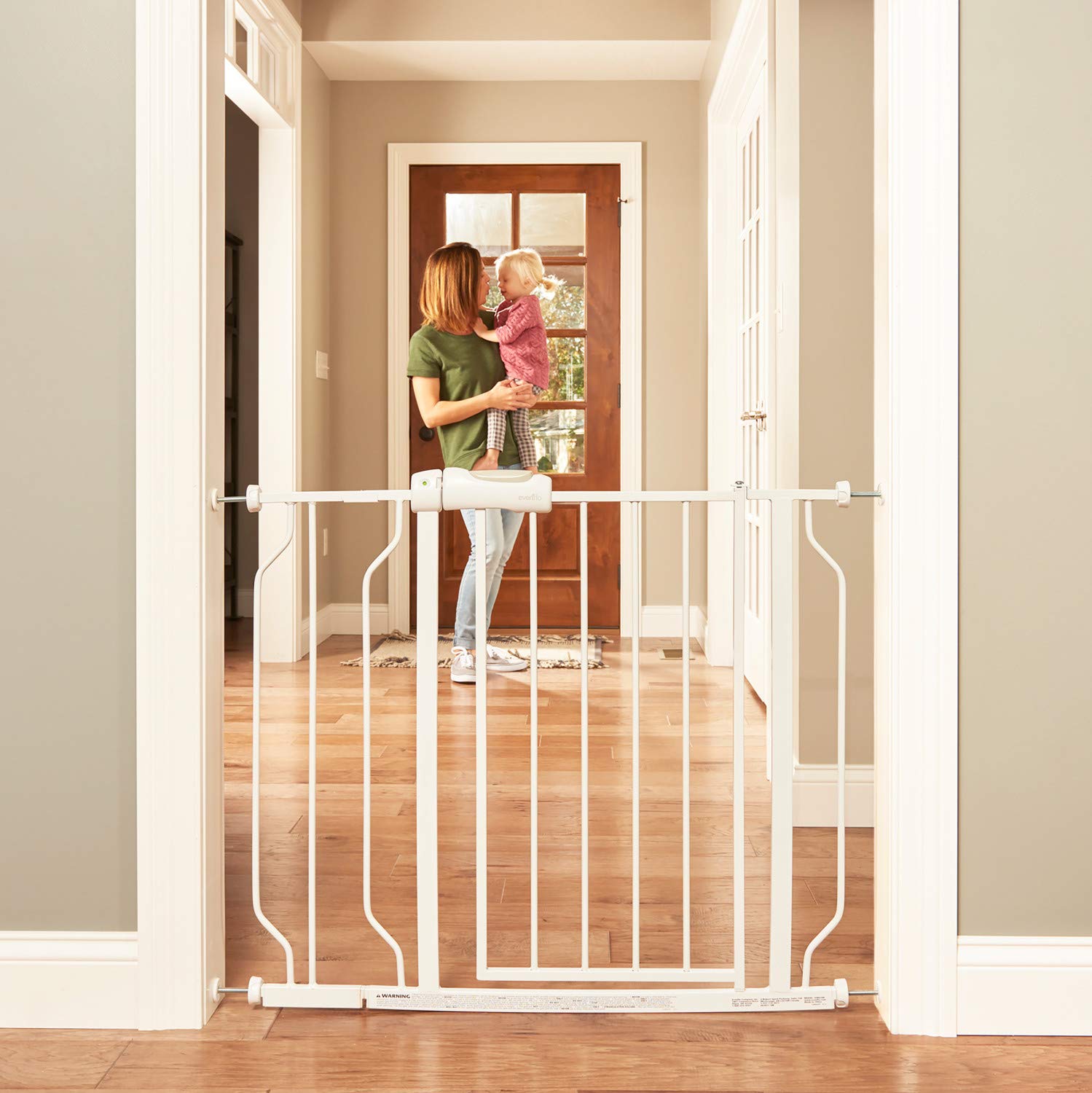 Evenflo Easy Walk-Thru Pressure-Mounted Pass-Through Gate, White
