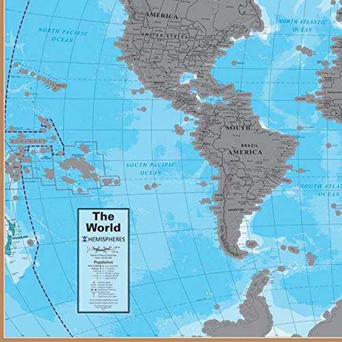 Waypoint Geographic Scratch-Off World Wall Map, Laminated World Map Poster, Educational Wall Art For Home, Classroom, or Office, Unique Gifts, 24” x 36”