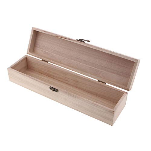 KARFRI Wooden Box with Hinged Lid, Wood Craft Boxes for Art Tool and Brush Storagecoding/19