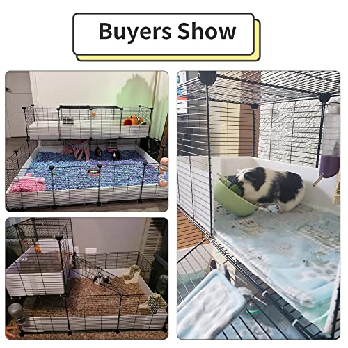Oneluck Large Guinea Pig Cages 10.54 Square feet Habitats for 2 Pets,Indoor DIY Accessories,with Waterproof Plastic Bottom,Playpen for Small Pet Bunny, Turtle, Hamster,Hedgehog
