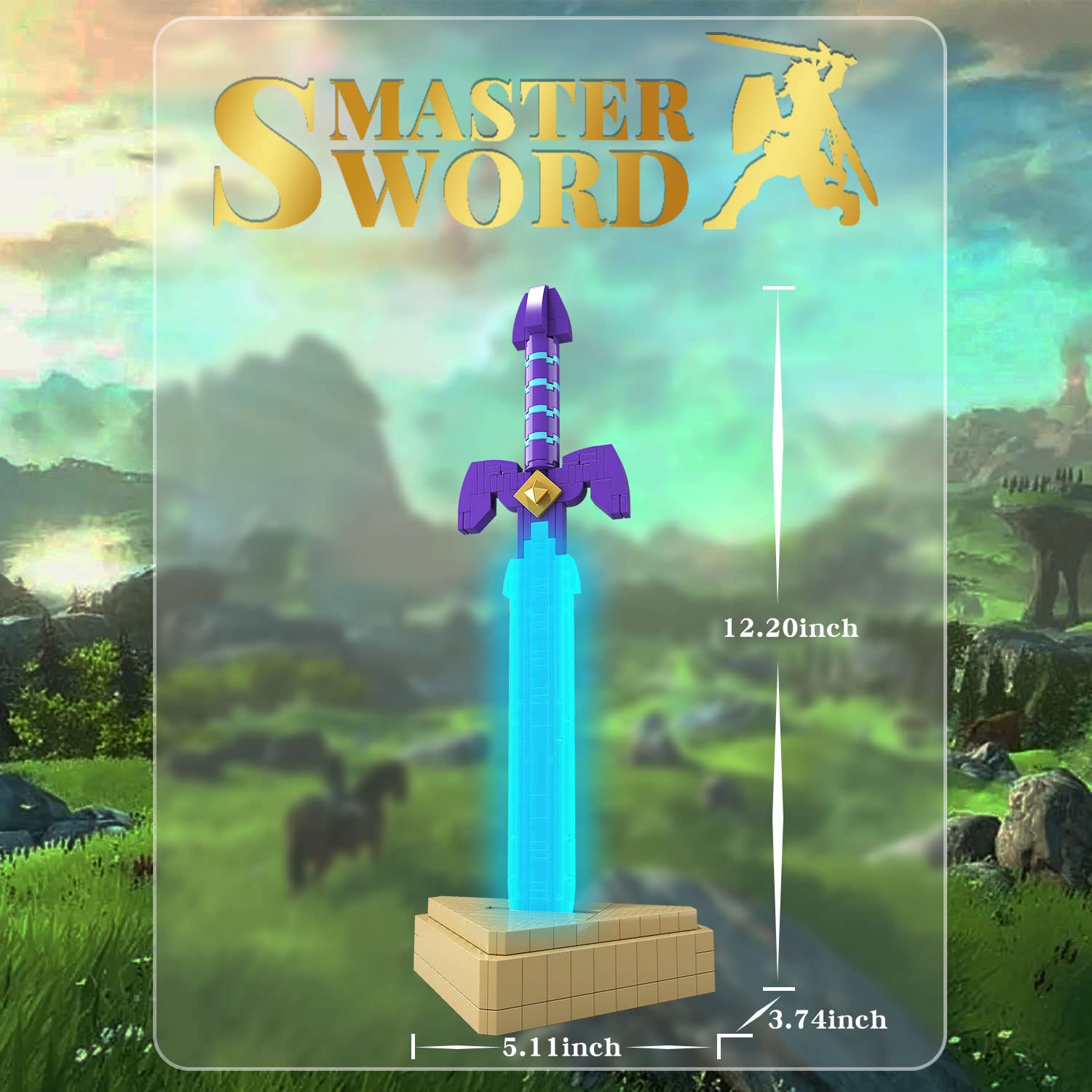 Gokunto Glowing Master Sword Building Block Set Link’s BOTW Decorations 323pcs DIY Educational Toys 3D Puzzle Gift for Adults and Kids