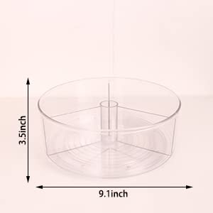Homusutori Clear Plastic Lazy Susan Toiletries Organizer Turntable Cosmetics Storage Box Spice Organizer Tray for Kitchen Bedroom Bathroom (2 Pack)