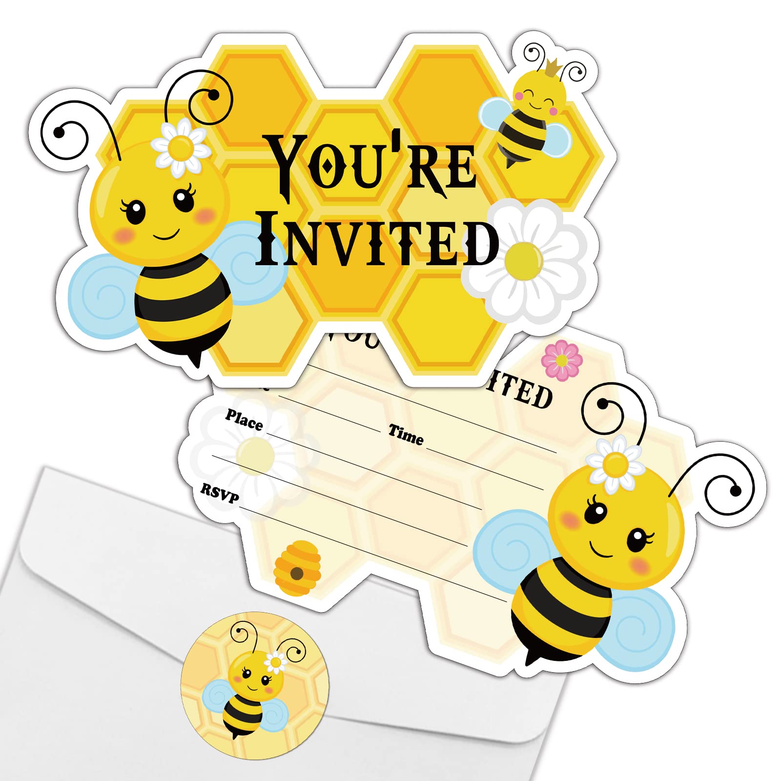 REWIDPARTY Dinosaur Birthday Party Invitations with Envelopes & Stickers(Set of 15) Cute Dinosaur Shaped Fill-in Invitations Dinosaur Theme Party Invites Cards Dino Birthday Party Supplies for Kids