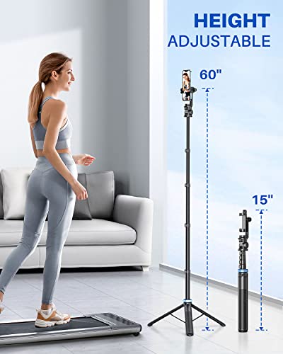 π‘π²ππ²ππ iPhone Tripod, ANGFLY 60" Selfie Stick Tripod with Remote, Travel GoPro Tripod for iPhone Compatible with iPhone 14 Pro Max /13 Pro / 12 Pro Max/Samsung S21 Ultra/GoPro/Camera