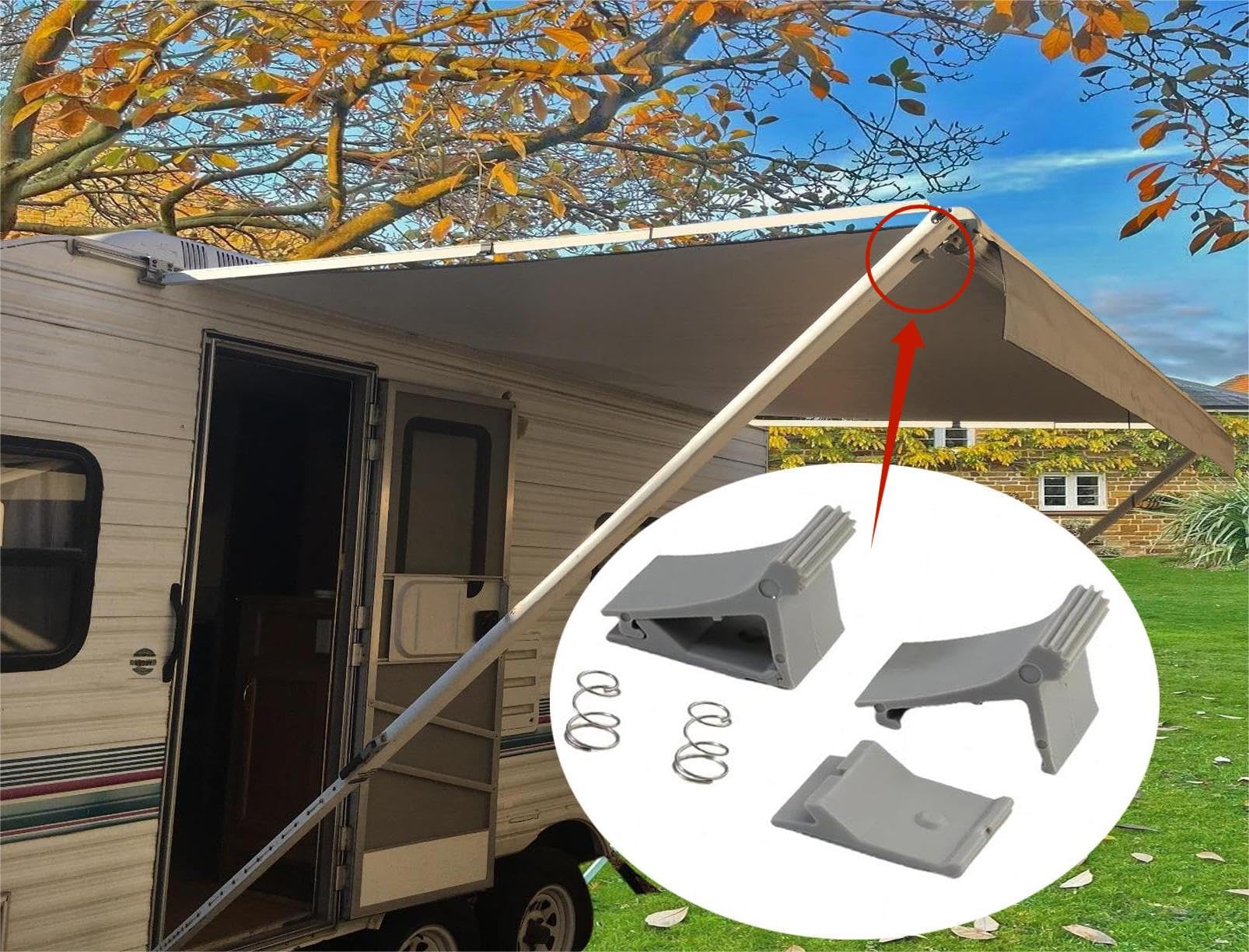 DUODUO for Trailer RV Camper A&E Awning Slider Catch Kit Package 830472P002 830472002