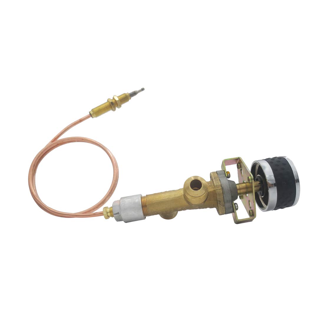 METER STAR Universal LPG Propane Fireplace Fire Pit Gas Control Cock Valve Kit with Thermocouple and Knob Switch, Replacement for Gas Grill,Heater,Fire Pit,Fireplace(3/8" Flare Inlet & Outlet)