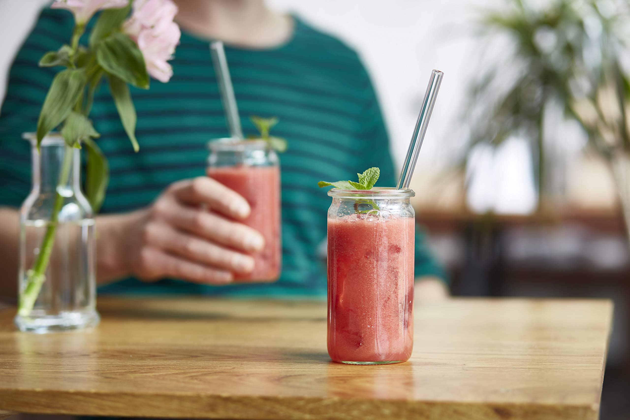 HALM Glass Straws - Earth Day Charity Edition - 6 Reusable Drinking Straws engraved with Endangered Animals - 20 cm (8 in) x 0.9 cm - Made in Germany - Dishwasher Safe - Eco-Friendly