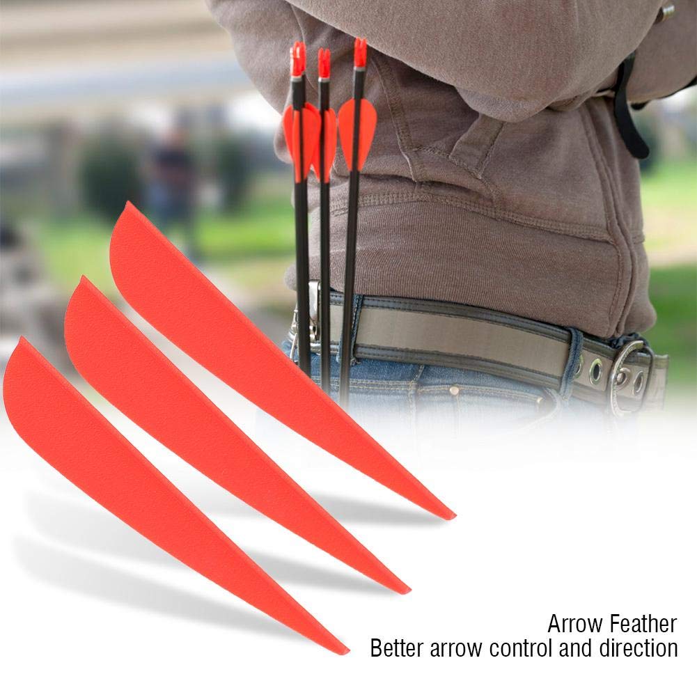 Dilwe DIY Arrow , 3 Inches DIY Arrow Fletching Upgrade Spare Part for Archery Hunting Shooting (Red)