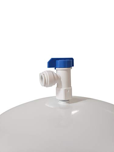 Metpure Quick Connect Tank Ball Valve with Gasket For Water Purification Systems And Reverse Osmosis System Pressurized Water Storage Tank (1/4" Female NPT x 3/8" OD Quick Connect)