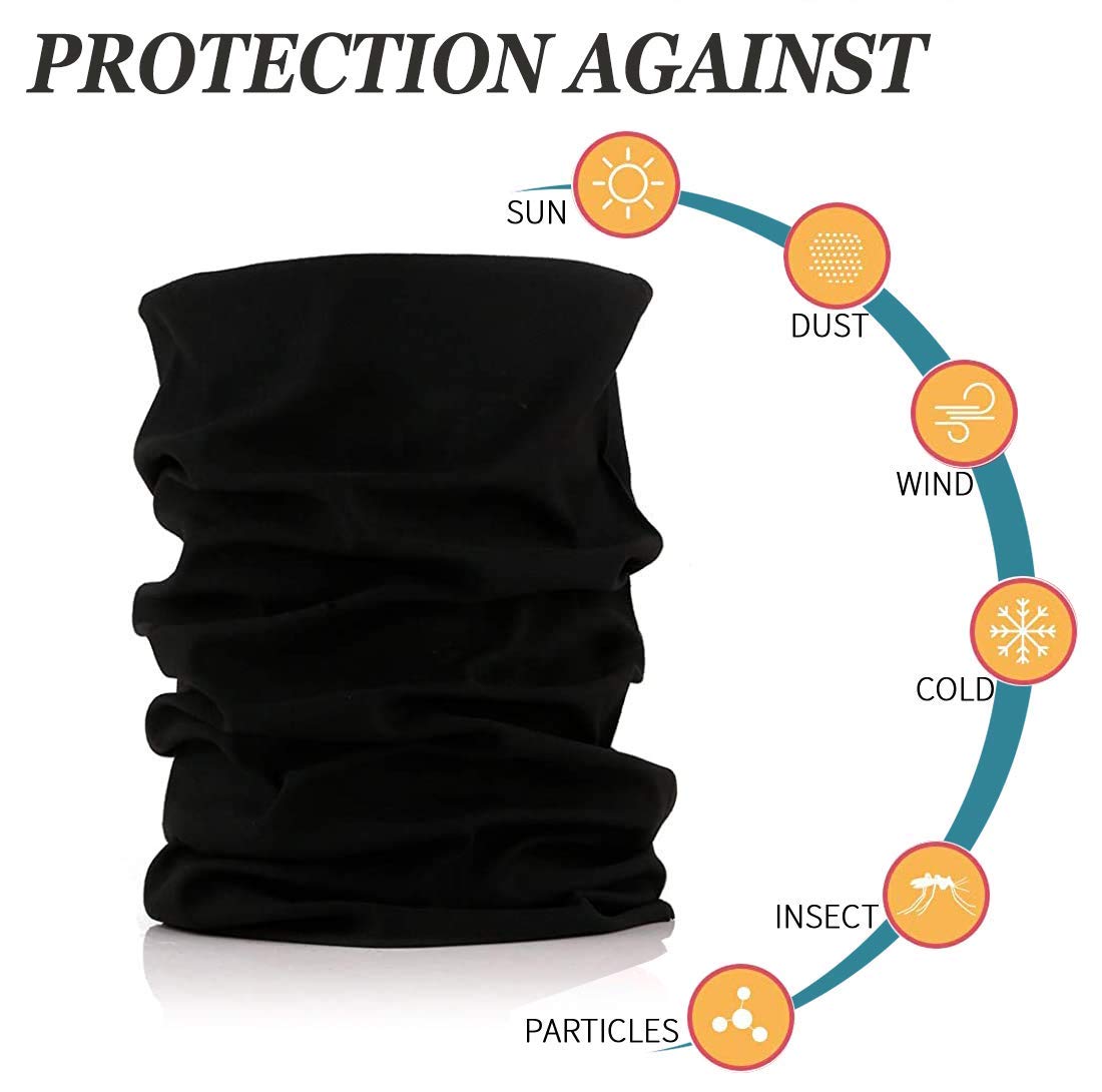 Elimoons 3P Neck Gaiter Breathable Bandana Mask Cycling Half Face Mask Men Women