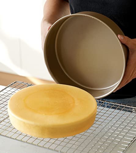 HYTK Nonstick Baking Pans Set for Starter,10x15Inch Cookie Sheet Tray 6 Cup Muffin Tin 9Inch Round and Square Springform Cake Pan 1Lb Loaf Bread Pan Carbon Steel Bakeware Gift 5pcs Non-Toxic BPA Free
