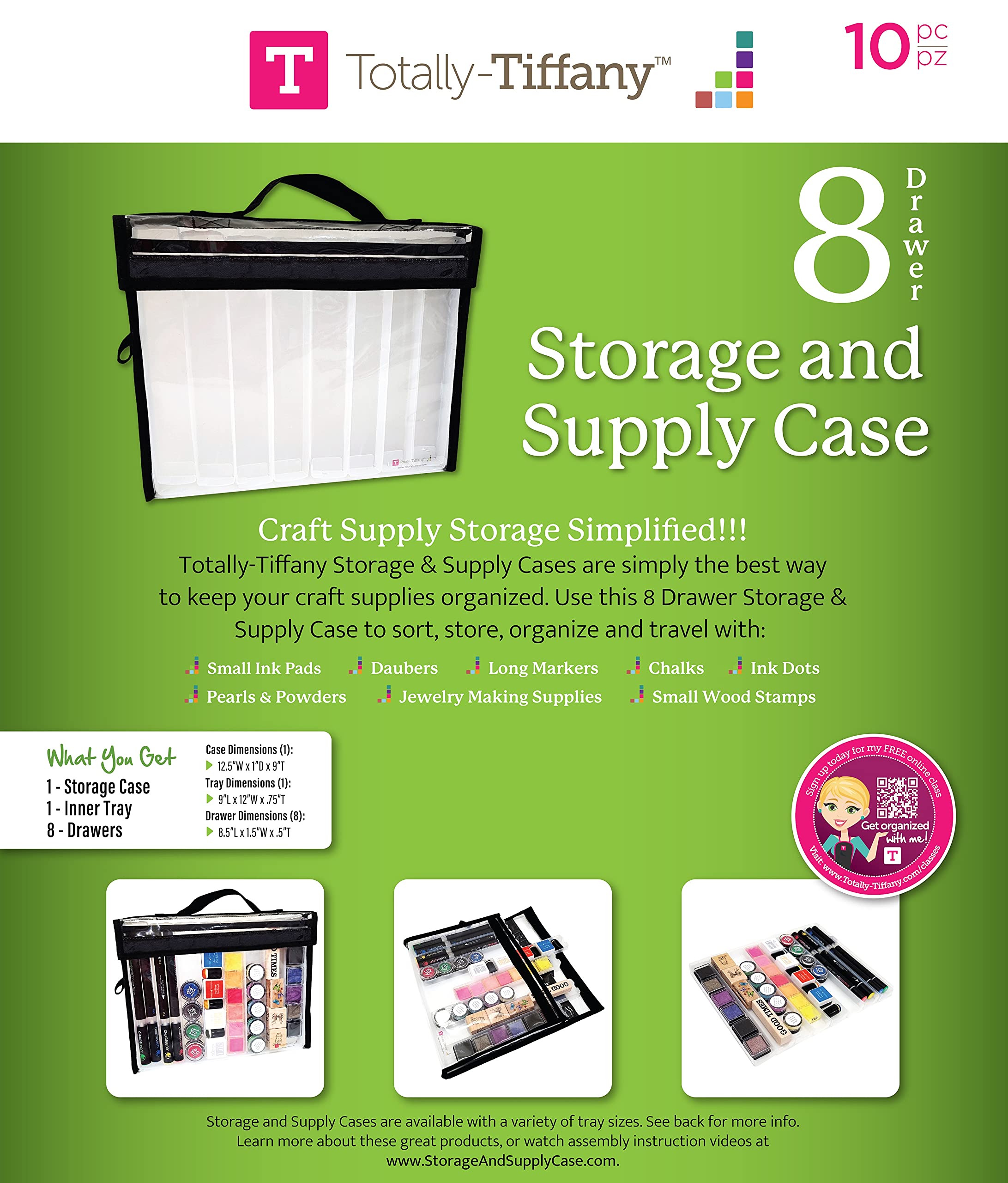 Totally Tiffany Supply CASE W/DRWRS 8 Drawers, Multi