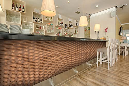 Retro-Art 3D Backsplash Wall Panels for Kitchen, Pack of 10, Geometric Woven Pattern in Bronze Gold, PVC, 24.5 x 18.5, Cover 31.48 sq.ft. 703526