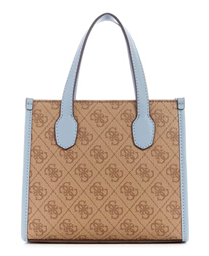 GUESS Silvana Mini Tote, Latte Logo/Slate