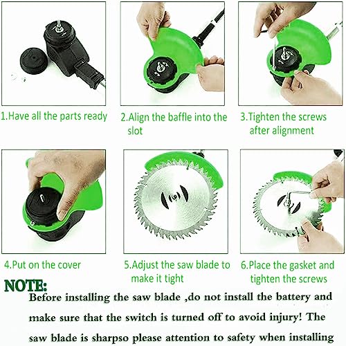 Weed Wacker,24V 2Ah Battery Powered Weed EaterString Trimmer with 2 Batteries and 3 Types Blades,Weed eaterLightweight and Powerful Weed Eater Battery poweredfor Yard and Garden(Green)