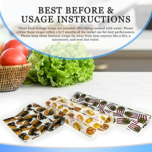 Reusable Beeswax Wrap - 10 Pack Eco-Friendly Beeswax Food Wraps | Zero Waste, Organic, Sustainable, Reusable Plastic & Silicone Free Beeswax Wraps for Food Storage | 5S, 3M & 2L