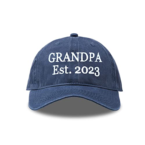 Grandpa Est. 2023 Denim Retro Hat - Vintage Style Cap for Proud Grandpas