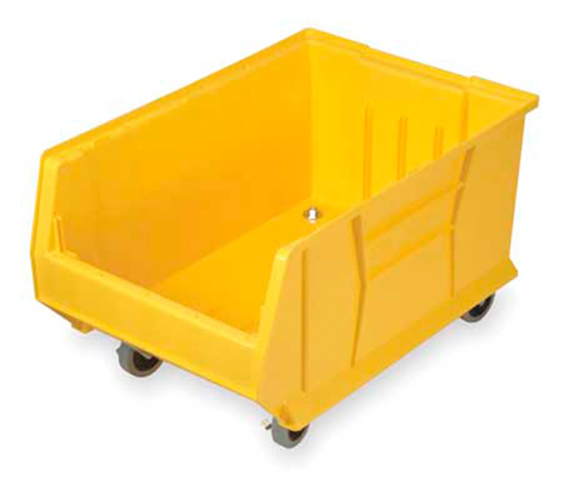MDMprint Mobile Storage Bin, Yellow, Polypropylene/Polyethylene, 29 7/8 in L x 18 1/4 in W x 12 in H