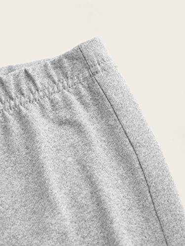 SOLY HUX Women's High Waist Flare Leggings Bell Bottom Sweatpants Casual Bootcut Yoga Pants Solid Light Grey M